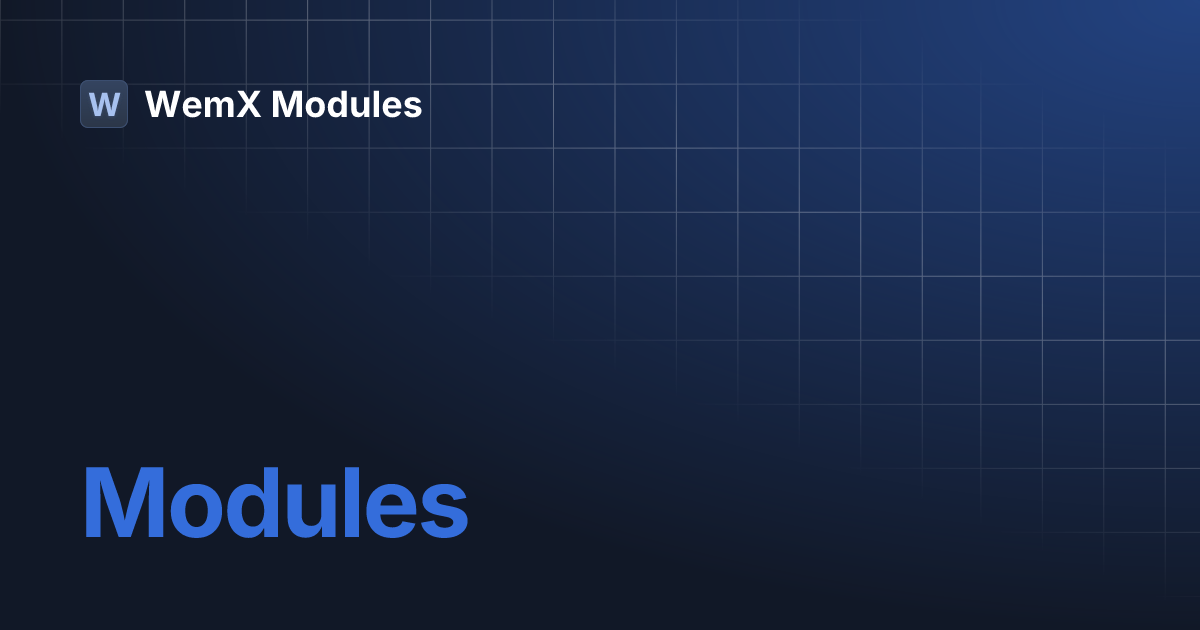 Modules | WemX Modules